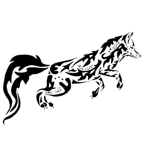 Fox Stencil Tattoo Vector Images (43)