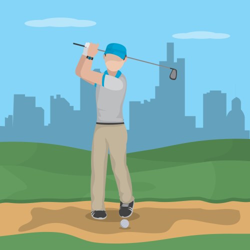 Golf player cartoons collection Royalty Free Vector Image