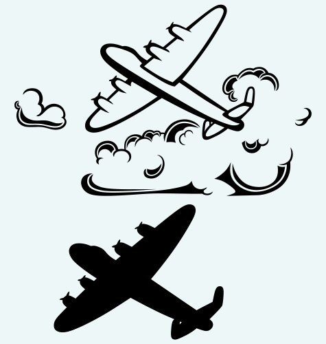 Avro lancaster iii front Royalty Free Vector Image