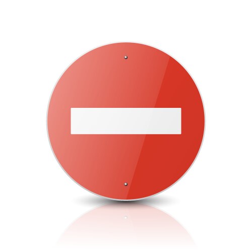 White and red round glossy prohibition stop sign Vector Image