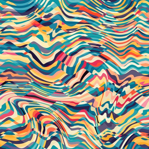 Set of seamless patterns with stylized waves Vector Image