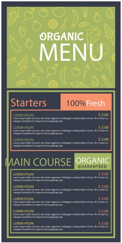 Template colorful restaurant menu Royalty Free Vector Image