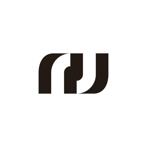 Letter rj simple linked colorful geometric logo Vector Image