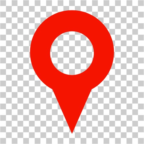 Location pin icon on transparent Royalty Free Vector Image