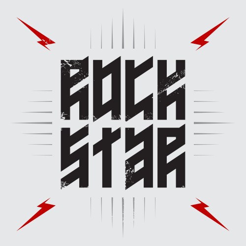 Rock star - tattoo music poster or band label Vector Image