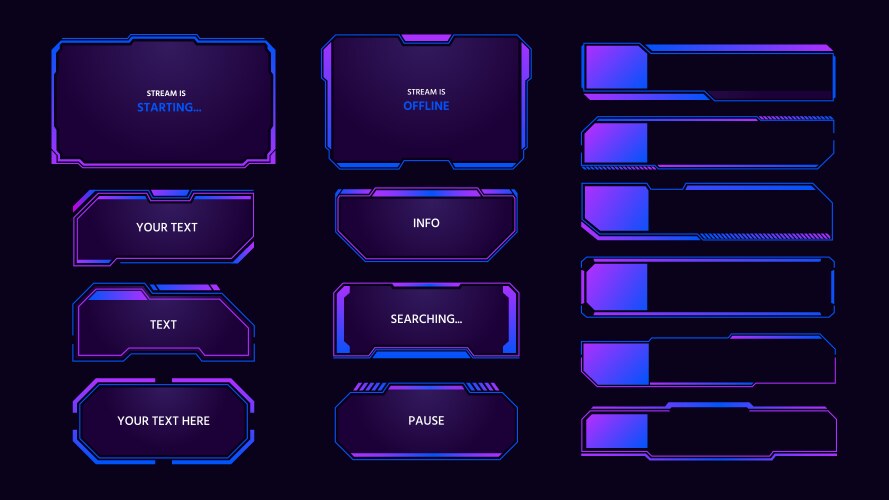 White futuristic hud ui elements sci-fi user Vector Image