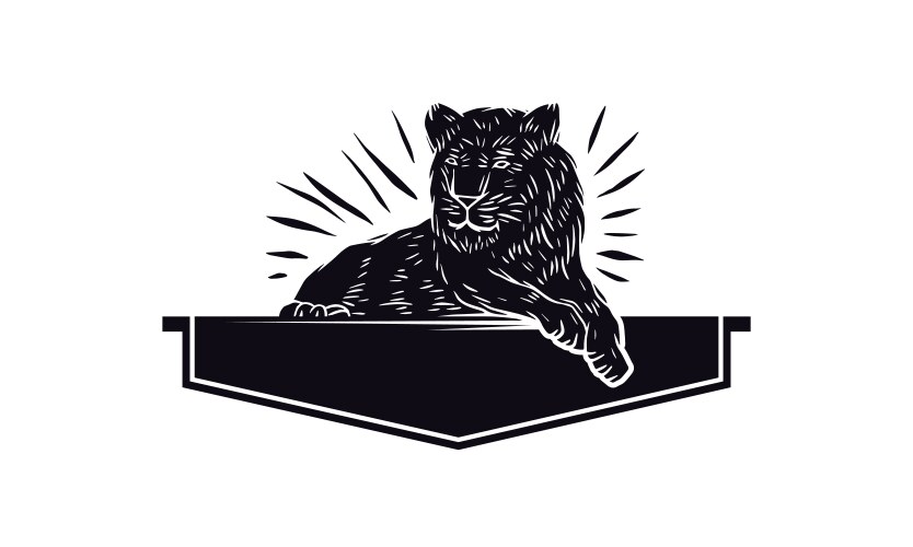 Lion logo lying down Royalty Free Vector Image