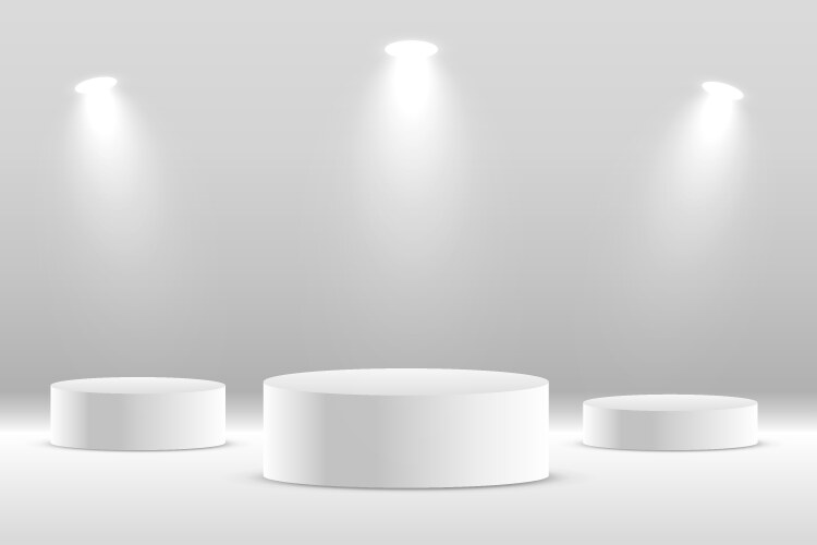 Elegant round podium stand background with sport Vector Image