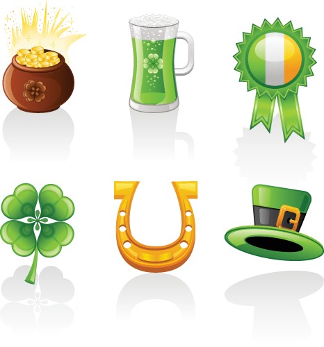St patricks day icons Royalty Free Vector Image