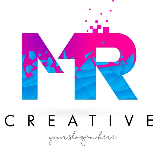 Mr m r letter modern logo design with yellow Vector Image