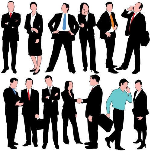 Business man set Royalty Free Vector Image - VectorStock