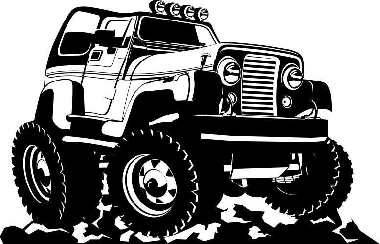 Black and White Jeep Vector Images (over 4,700)