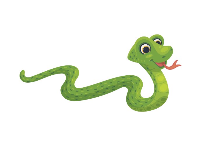 Smiling snake friendly childish character flat Vector Image