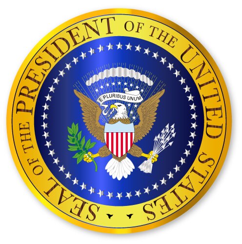 Us presidential seal color Royalty Free Vector Image