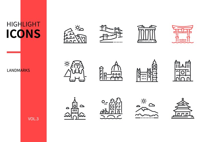 World landmark sketch Royalty Free Vector Image