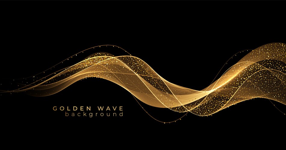 Abstract gold waves shiny golden moving lines Vector Image