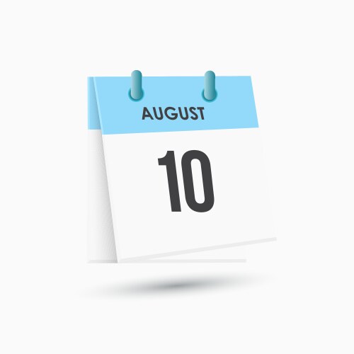 August 15 - calendar and time planner daily Vector Image