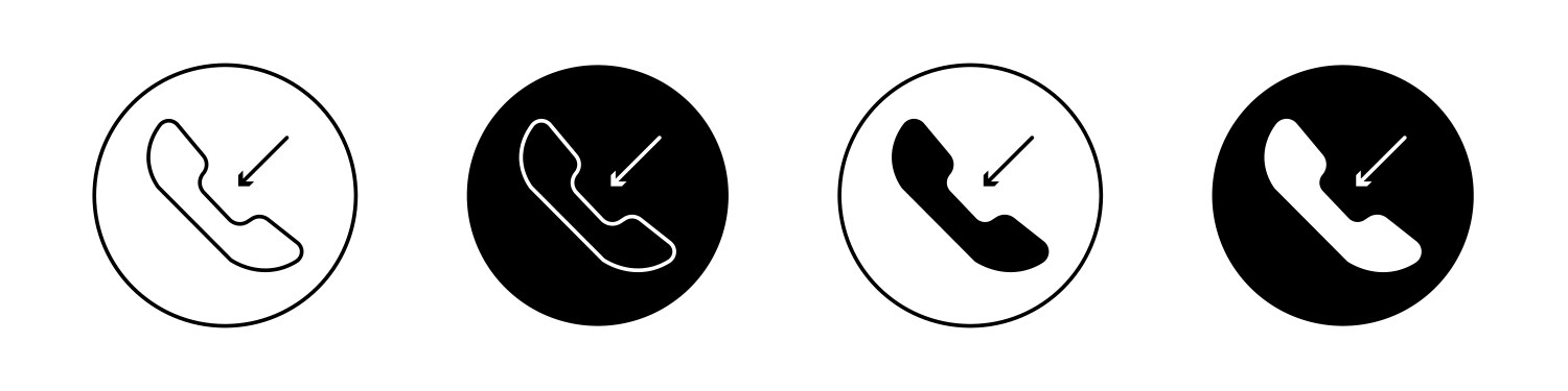 Incoming call icon set received symbol Royalty Free Vector