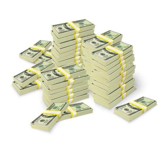 Money stack banknotes and coins concept Royalty Free Vector