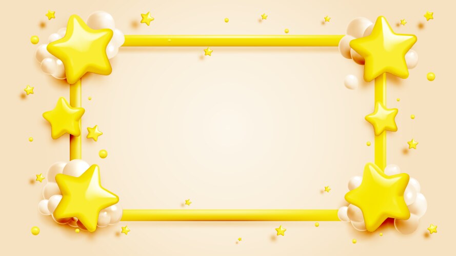 Cartoon sparkling yellow and golden star groups Vector Image