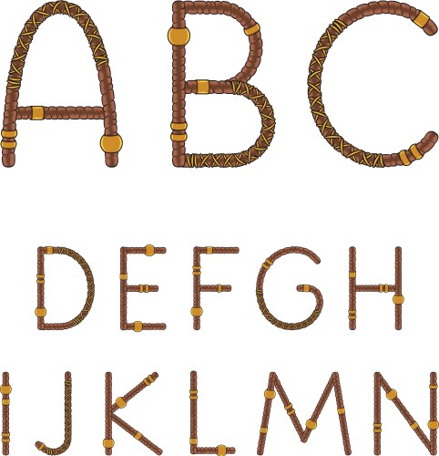 Rope alphabet font style Royalty Free Vector Image