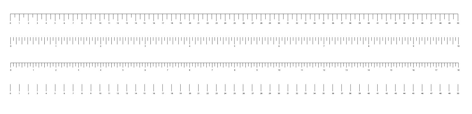 Measuring scale marking for ruler marks for tape Vector Image