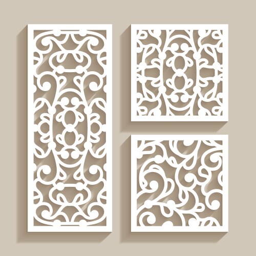 Cutout paper panel with floral lace pattern Vector Image