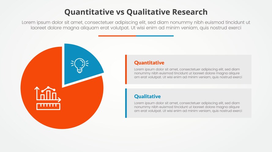 Quantitative vs qualitative research data Vector Image