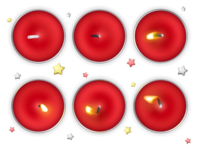 Candle top view Royalty Free Vector Image - VectorStock