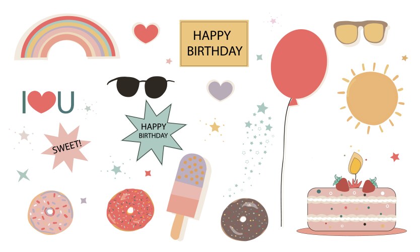 Birthday Cake Sticker Vector Images (over 3,700)