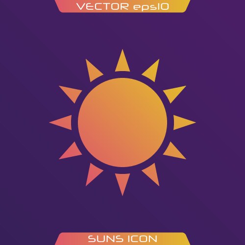 Flat sun icon Royalty Free Vector Image - VectorStock