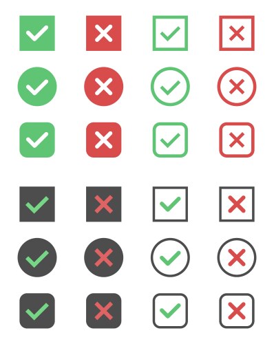 Check box set Royalty Free Vector Image - VectorStock