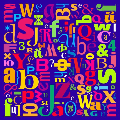 Colorful Cartoon Alphabet Letters Royalty Free Vector Image