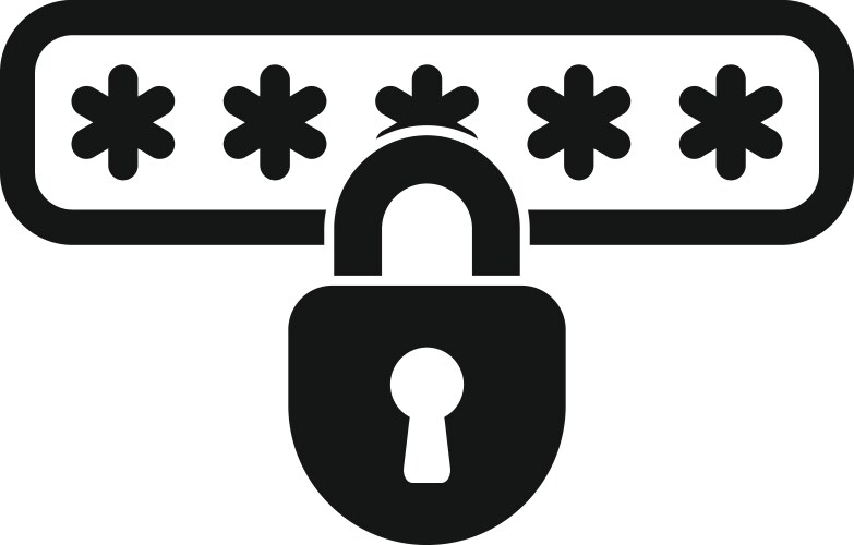 Computer Security System Showing Password Vector Image