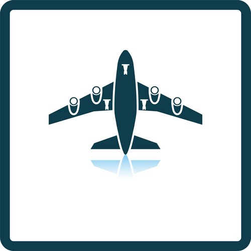 Airplane takeoff icon front view Royalty Free Vector Image