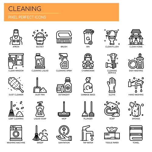Clean set Royalty Free Vector Image - VectorStock