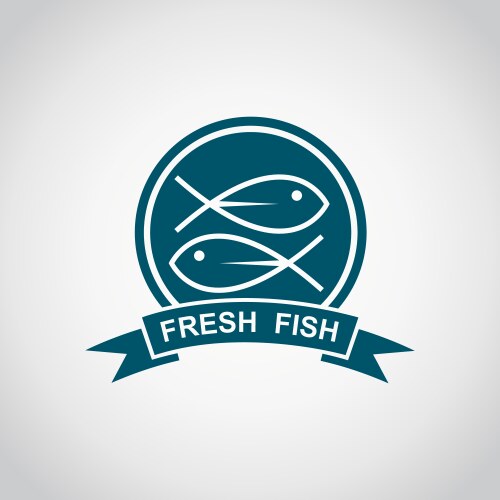 Logo seafood restaurant fish tail Royalty Free Vector Image