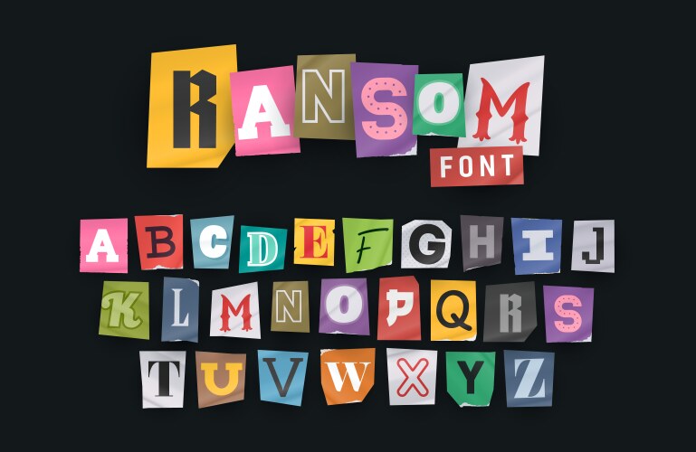 Ransom note Royalty Free Vector Image - VectorStock