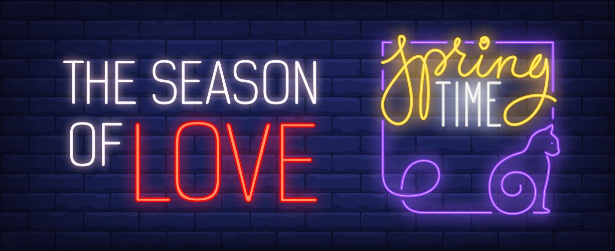 Illuminated neon love hearts sign frame light Vector Image