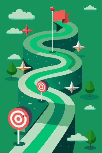 Project milestone roadmap path to success Vector Image