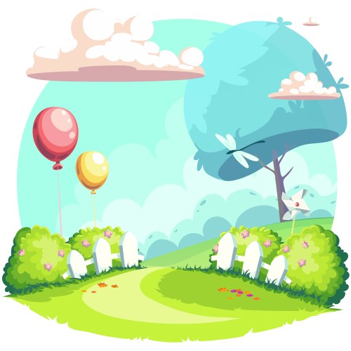 Lawn cartoon Royalty Free Vector Image - VectorStock