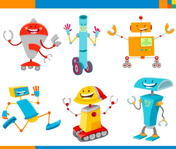 Funny robot Royalty Free Vector Image - VectorStock