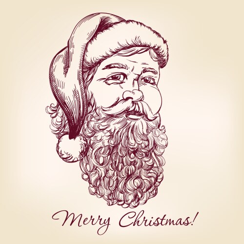Santa claus hand-drawn cartoon sketch festive Vector Image