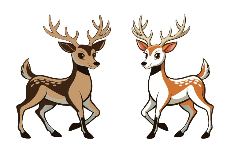 Sika deer axis samba isolated Royalty Free Vector Image