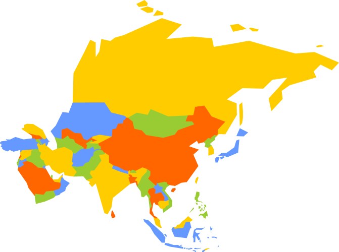 Asia map Royalty Free Vector Image - VectorStock