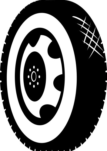 Car wheel cartoon flat Royalty Free Vector Image