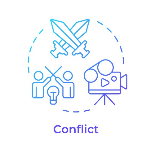 Narrative conflict resolution multi color concept Vector Image