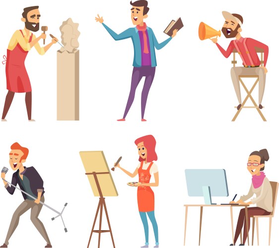 Professions people cartoon characters icons set Vector Image