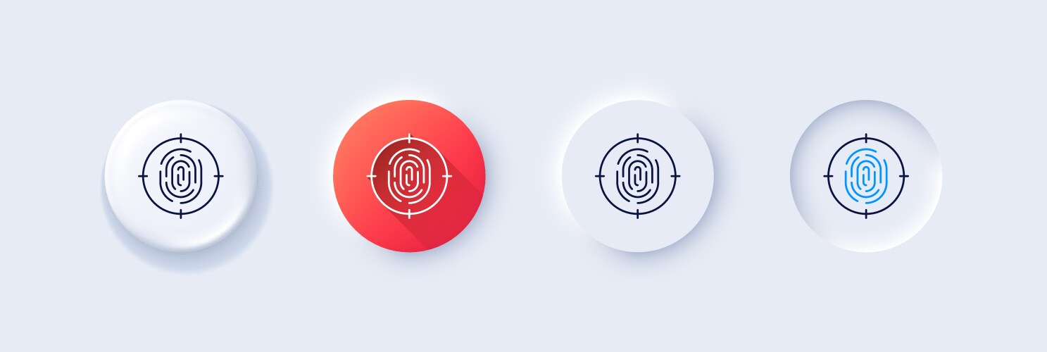 Fingerprint line icon finger print scan sign Vector Image