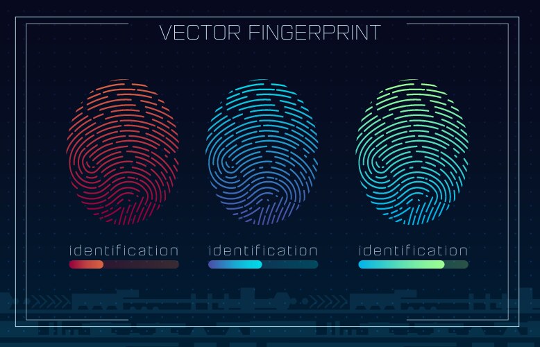 Digital fingerprint identification system Vector Image